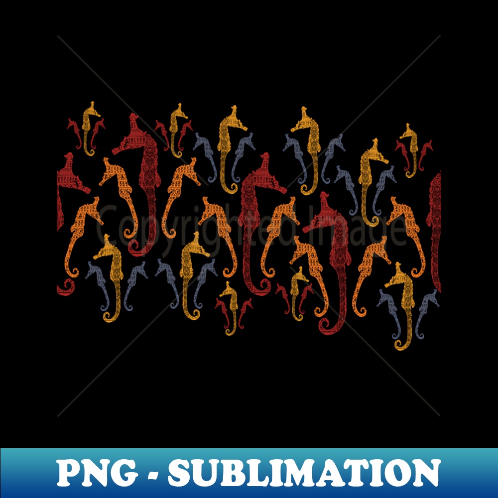 Polynesian Australian Aboriginal coloring Patterned Seahorse - Inspire ...