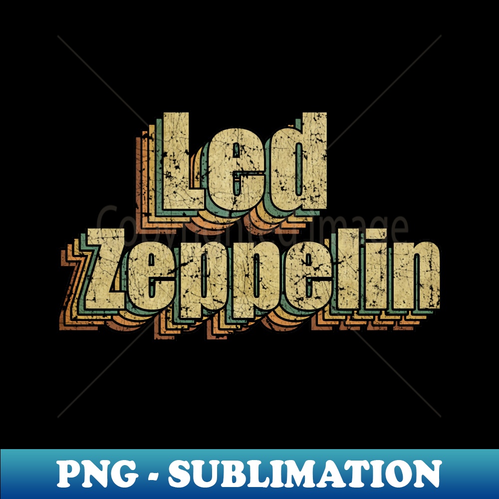 Led Zeppelin Vintage Rainbow Typography Style 70s - Vintag | Inspire Uplift