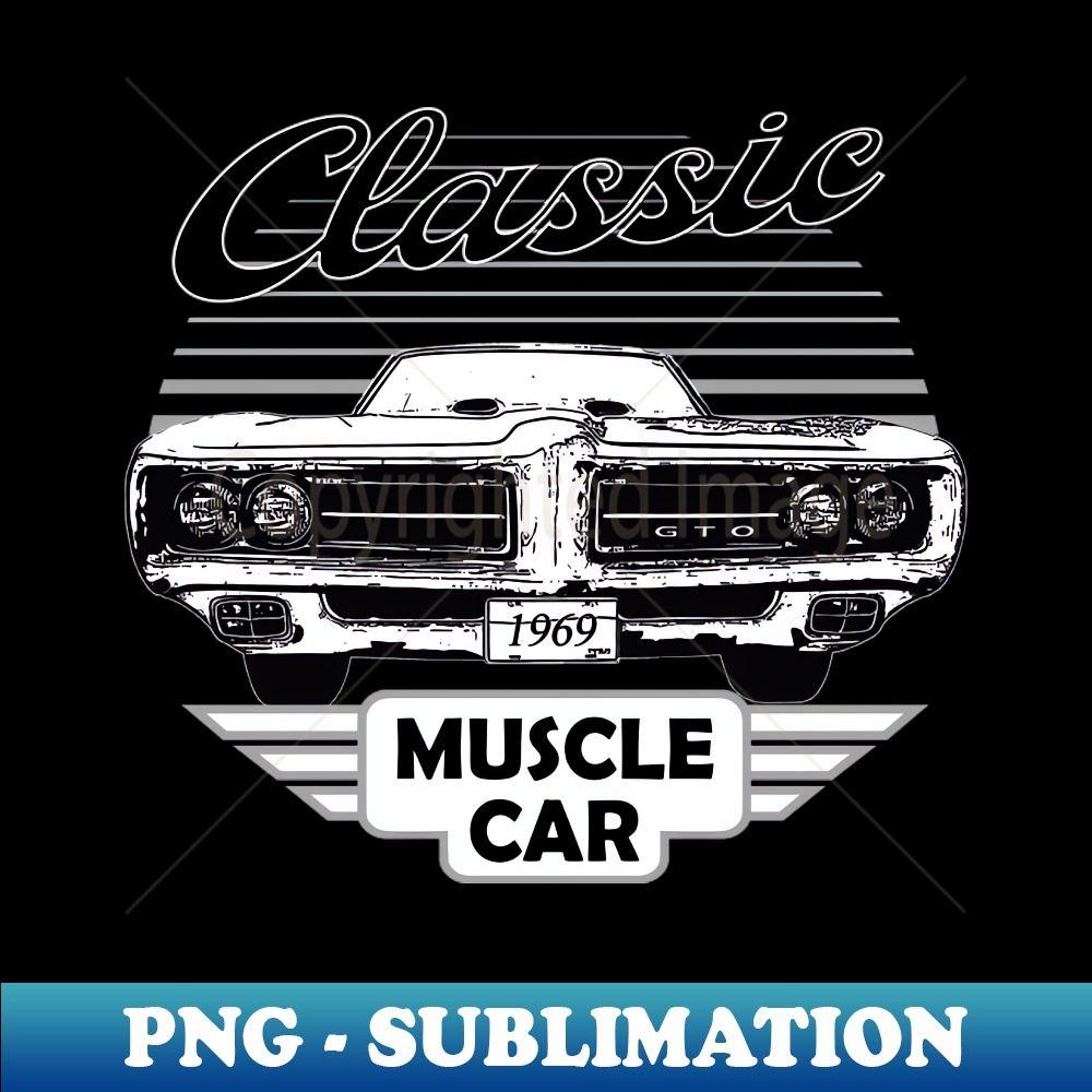 GTO Classic American Muscle Car 70s - Unique Sublimation PNG | Inspire ...