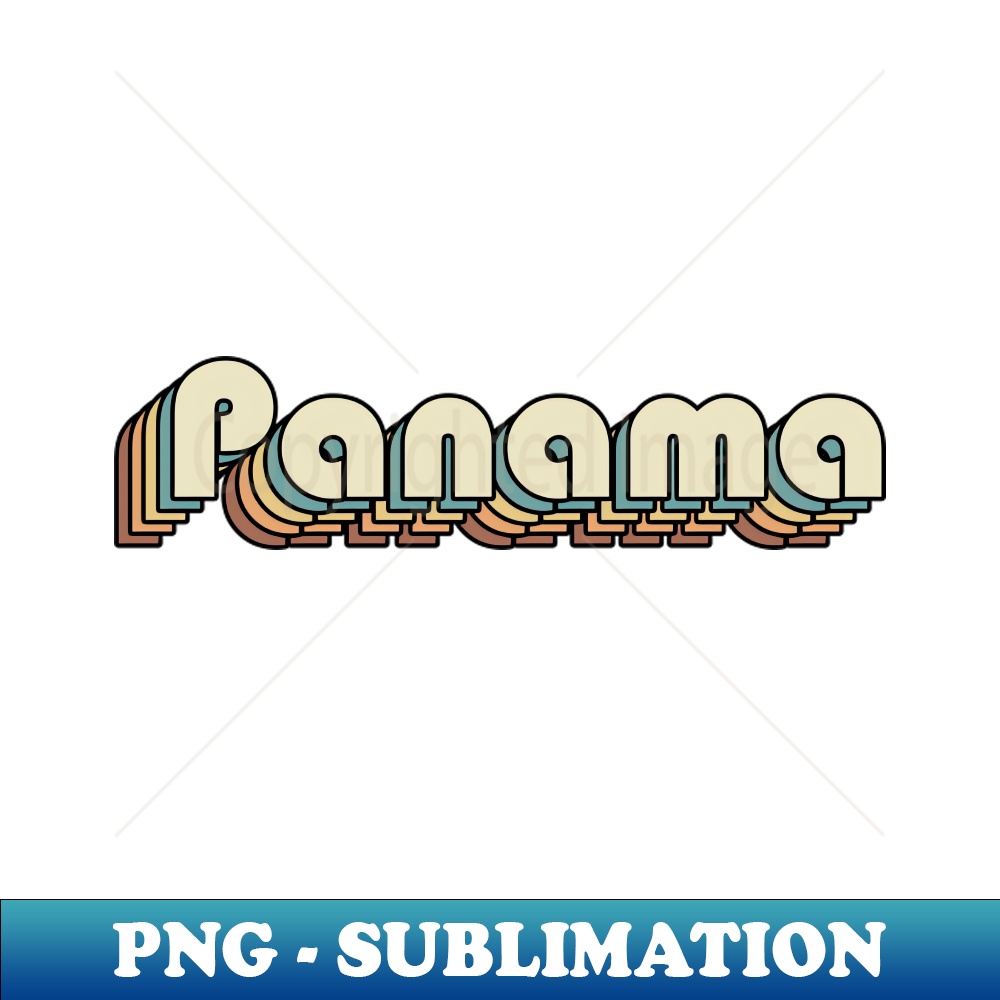 Panama Panama Retro Rainbow Typography Style 70s - PNG Tra - Inspire Uplift