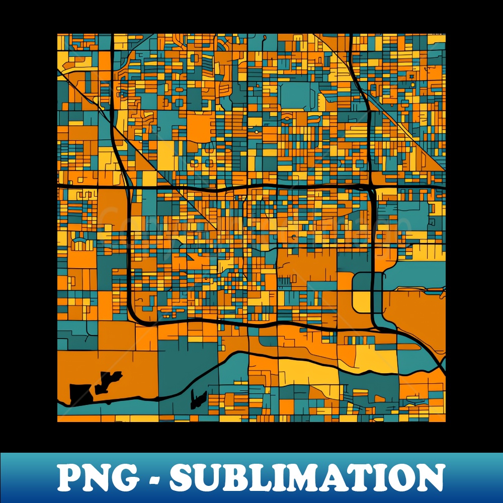 Phoenix Map Pattern in Orange Teal - High-Quality PNG Subli - Inspire ...