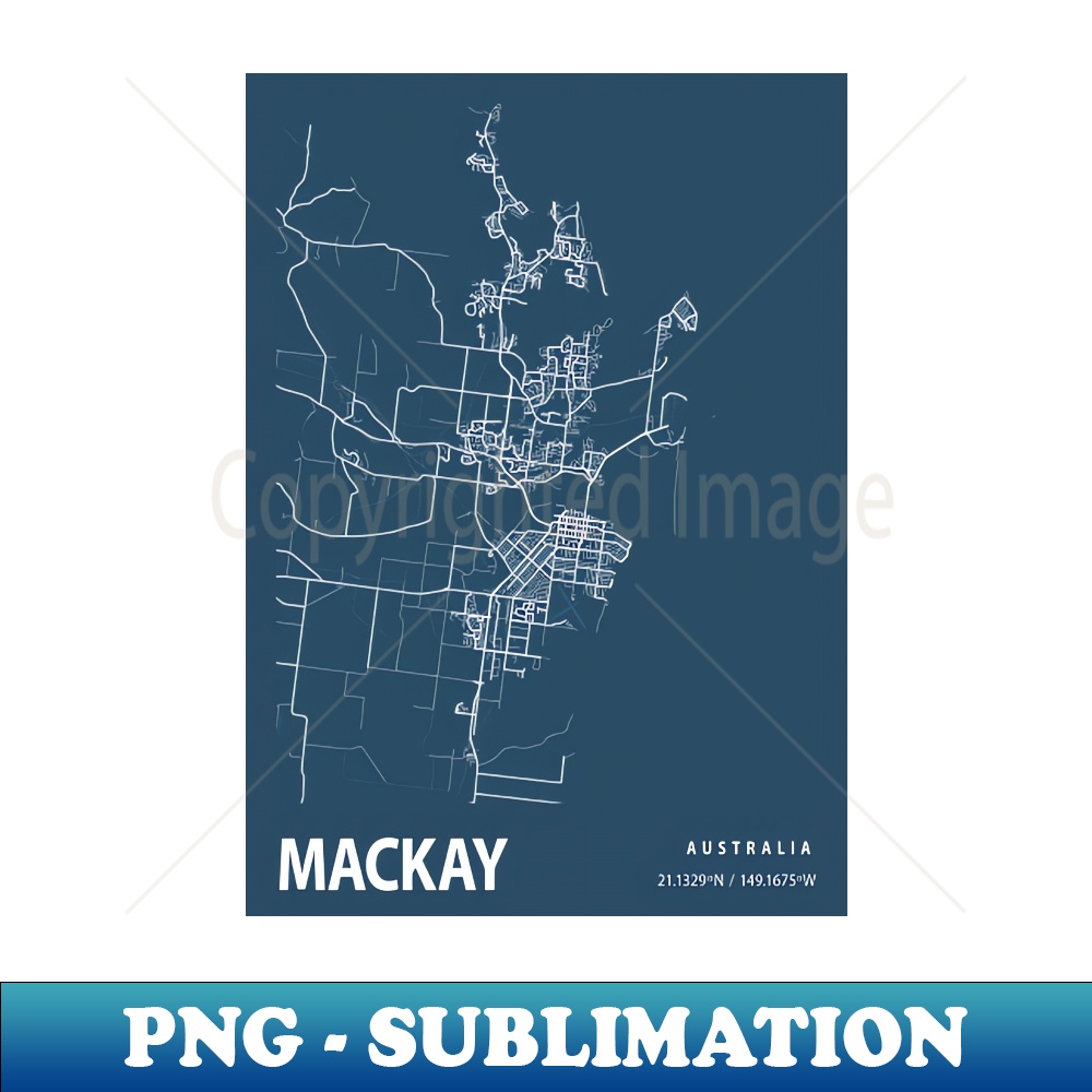 Mackay Blueprint Street Map Mackay Colour Map Prints - High- | Inspire ...