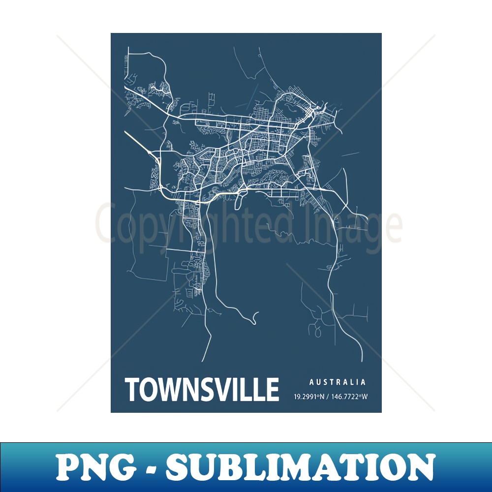 Townsville Blueprint Street Map Townsville Colour Map Prints | Inspire ...
