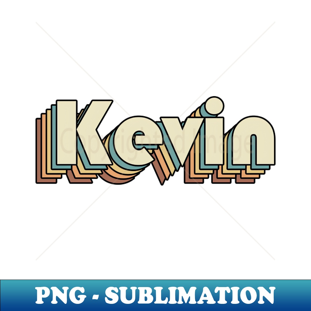 Kevin Kevin Retro Rainbow Typography Style 70s - PNG Trans | Inspire Uplift