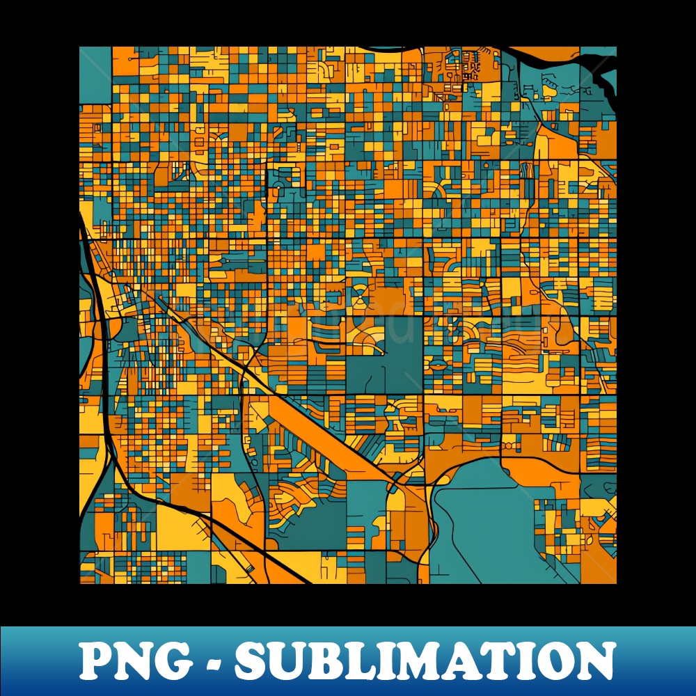 Tucson Map Pattern in Orange Teal - Elegant Sublimation PNG | Inspire ...
