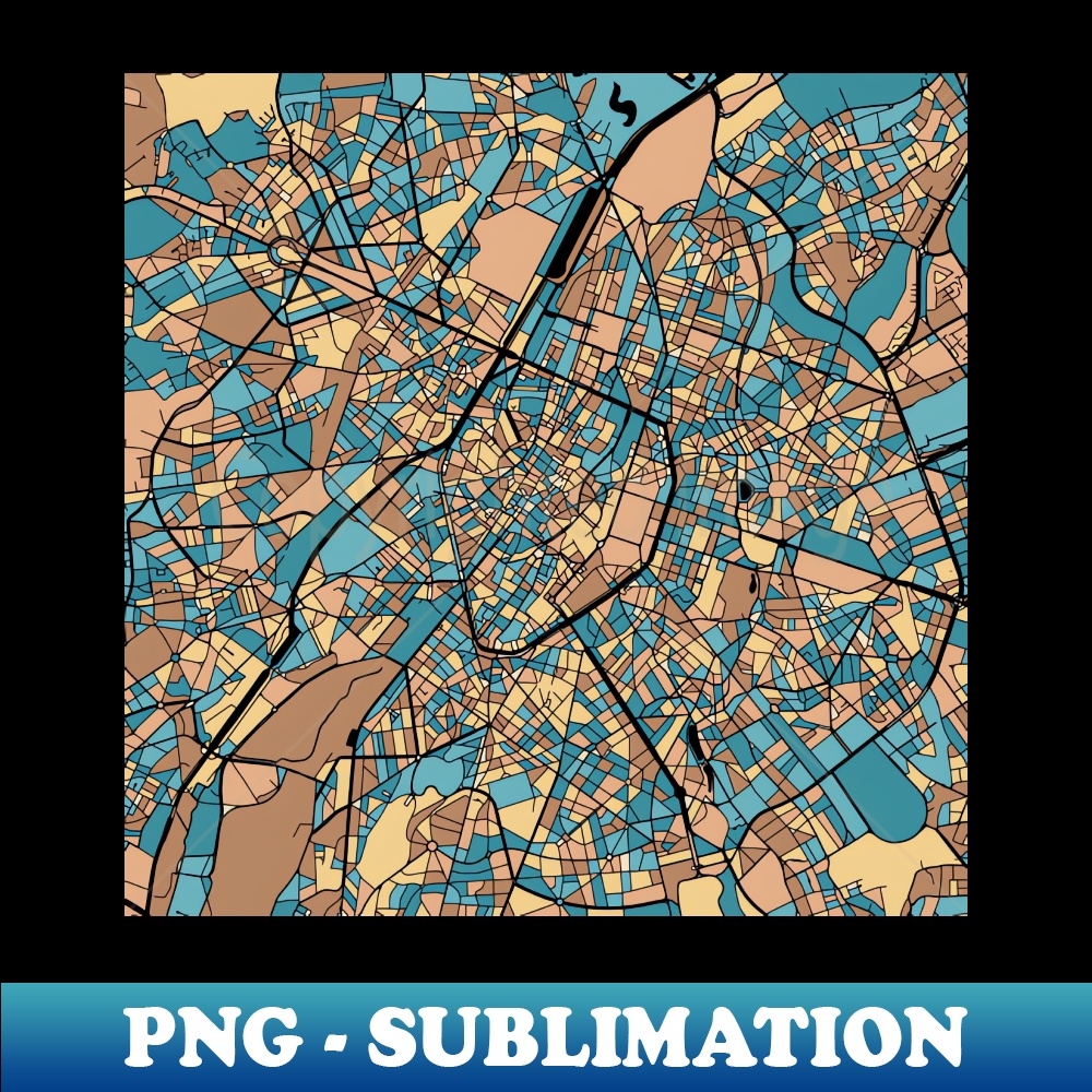 Brussels Map Pattern in Mid Century Pastel - Premium PNG Sub - Inspire ...