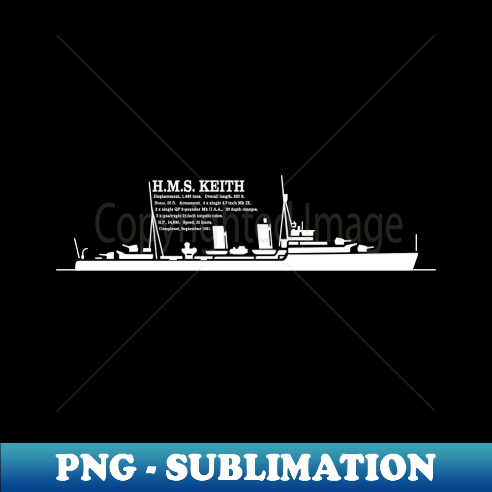 HMS Keith British WW2 Destroyer Ship Infographic Silhouette - Inspire ...