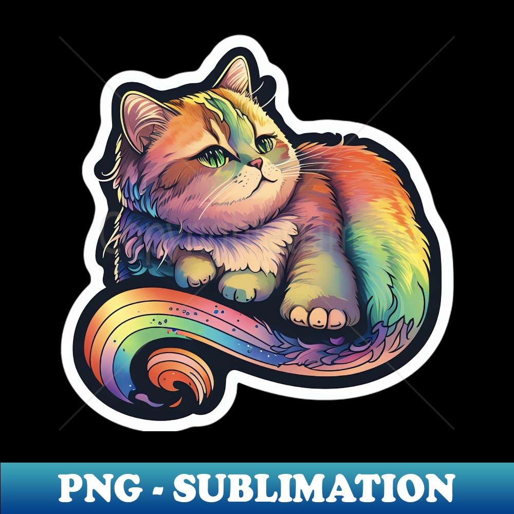 Kawaii Rainbow Kitty IV - Signature Sublimation PNG File - C - Inspire ...