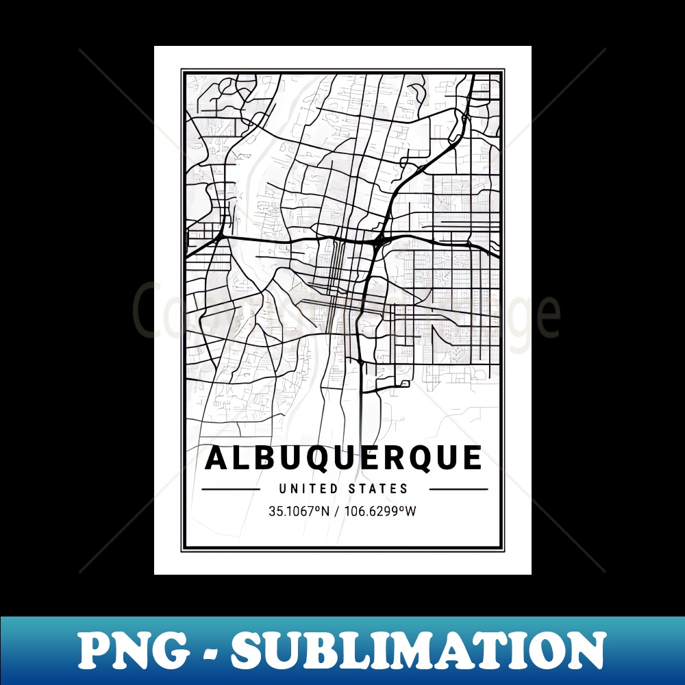 Albuquerque Light City Map - Decorative Sublimation PNG File - Inspire ...