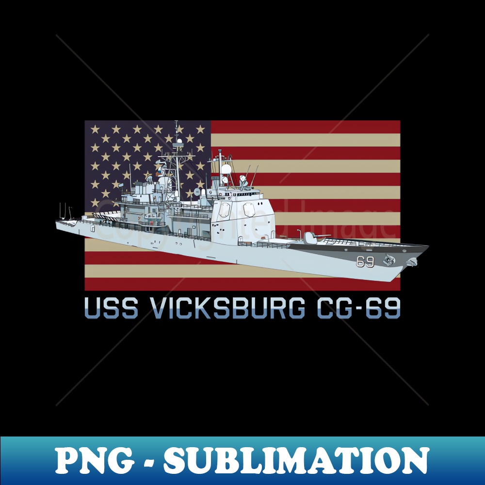 Vicksburg CG-69 Ship Diagram American Flag Gift - Instant Su | Inspire ...