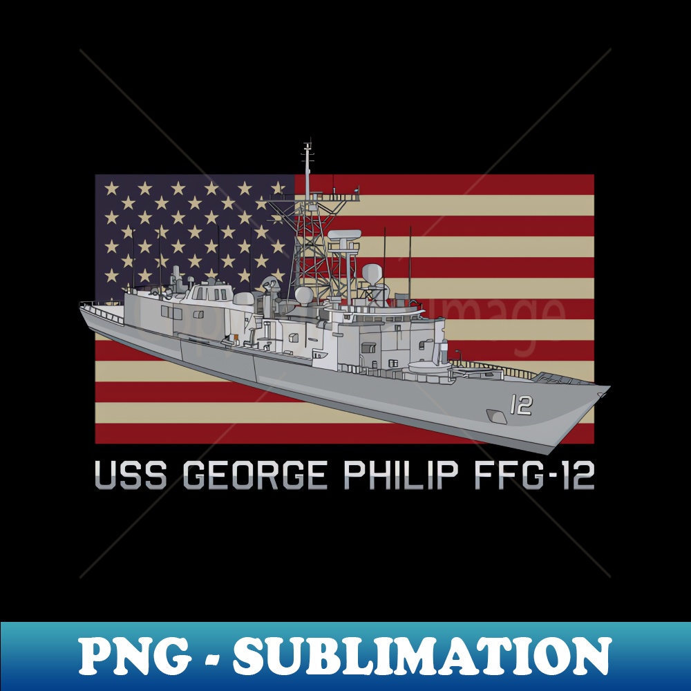 George Philip FFG-12 Frigate Ship Diagram USA American Flag | Inspire ...