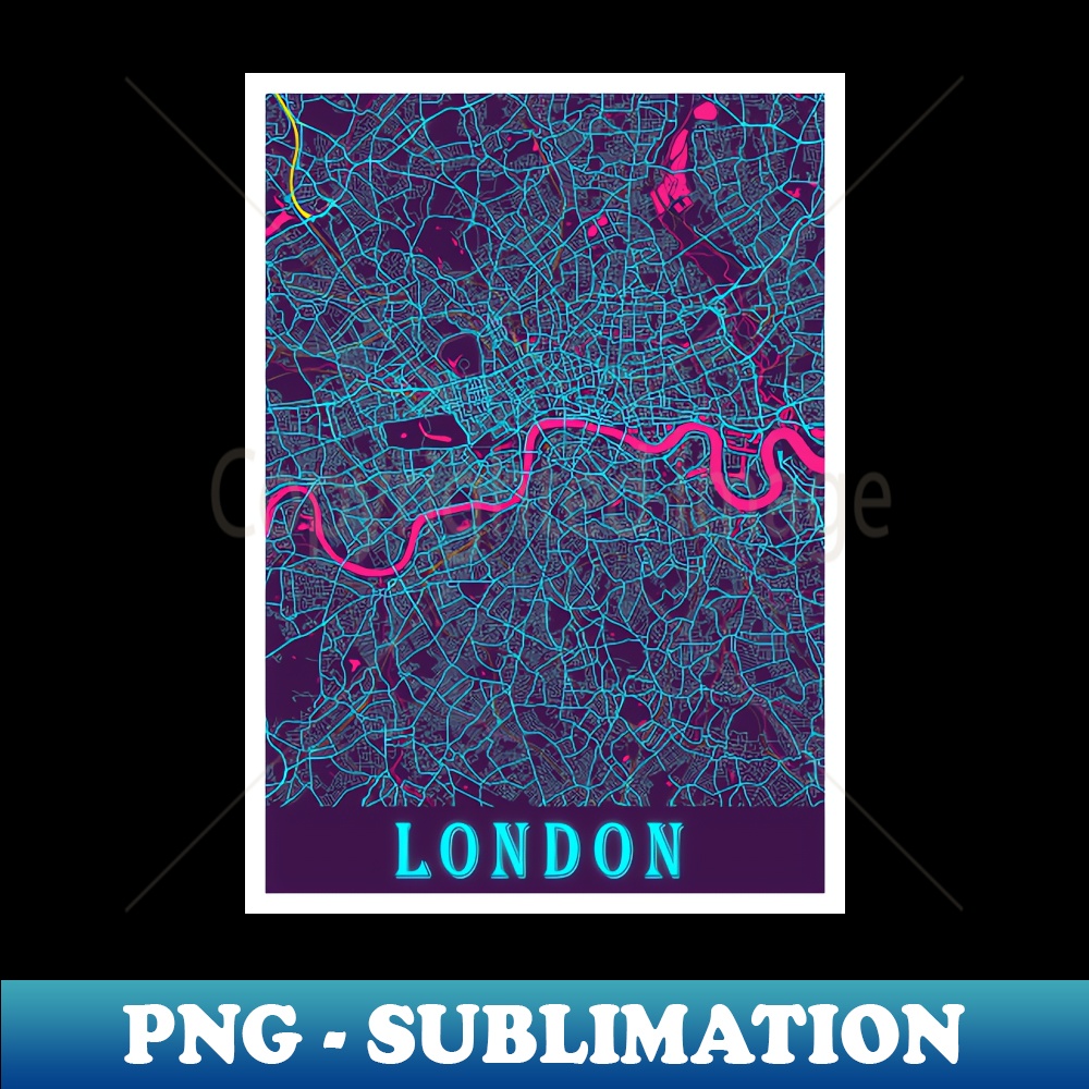 London Neon City Map London Minimalist City Map Art Print - - Inspire ...