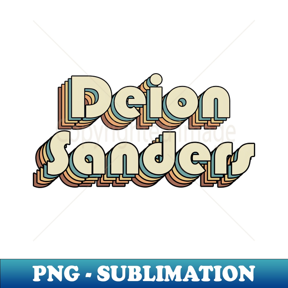 Deion Sanders Deion Sanders Retro Rainbow Typography Style | Inspire Uplift