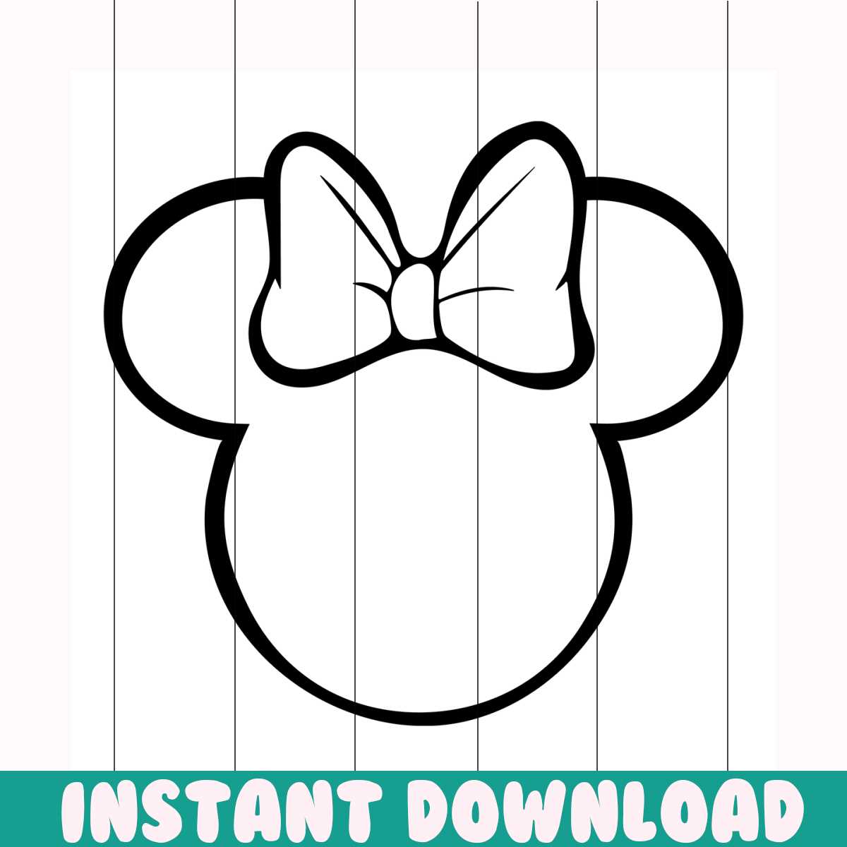 Minnie Head Outline Svg, Disney Svg, Minnie Svg, Minnie Head | Inspire ...
