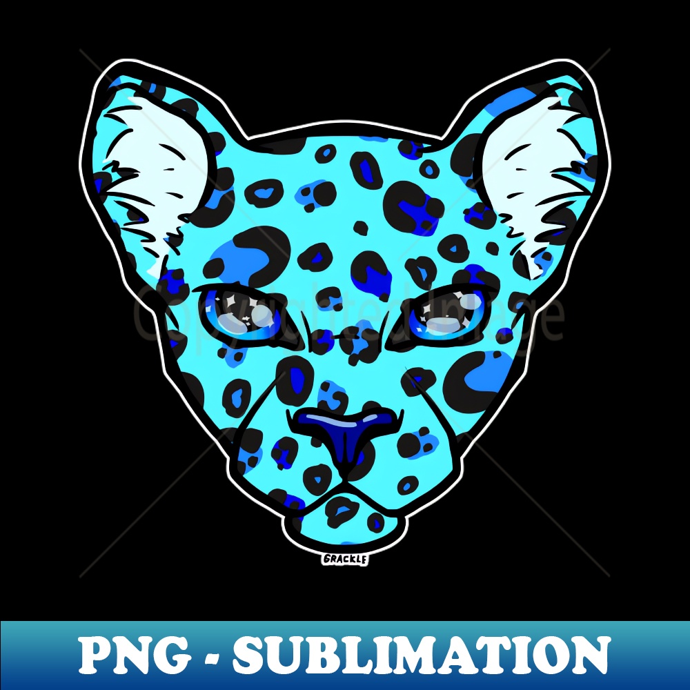 Cool Blue Leopard - PNG Transparent Sublimation File - Defyi | Inspire ...