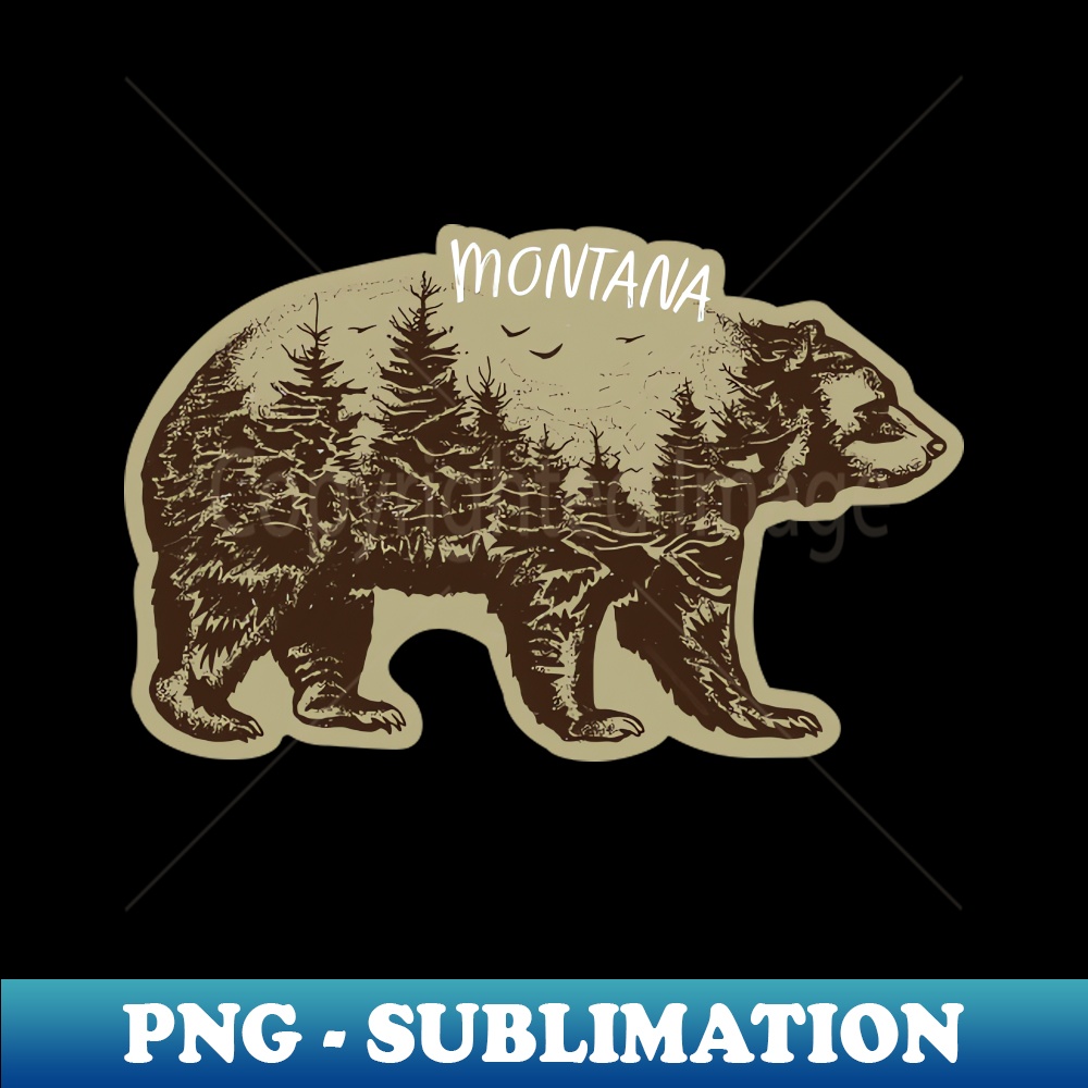 Mountain Grizzly Bear Montana Sticker - Digital Sublimation | Inspire ...