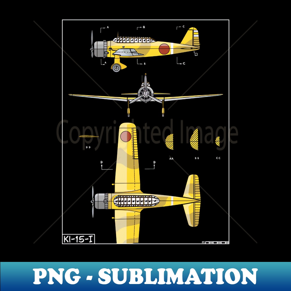 Ki-15 I Army Type 97 WW2 Japanese Plane Diagram Gift - PNG T - Inspire ...