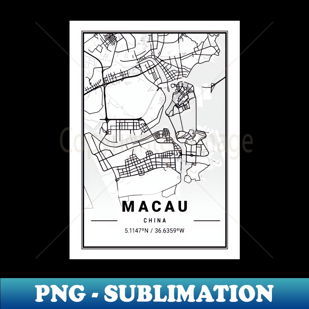 Macau Light City Map - Modern Sublimation PNG File - Enhance | Inspire ...