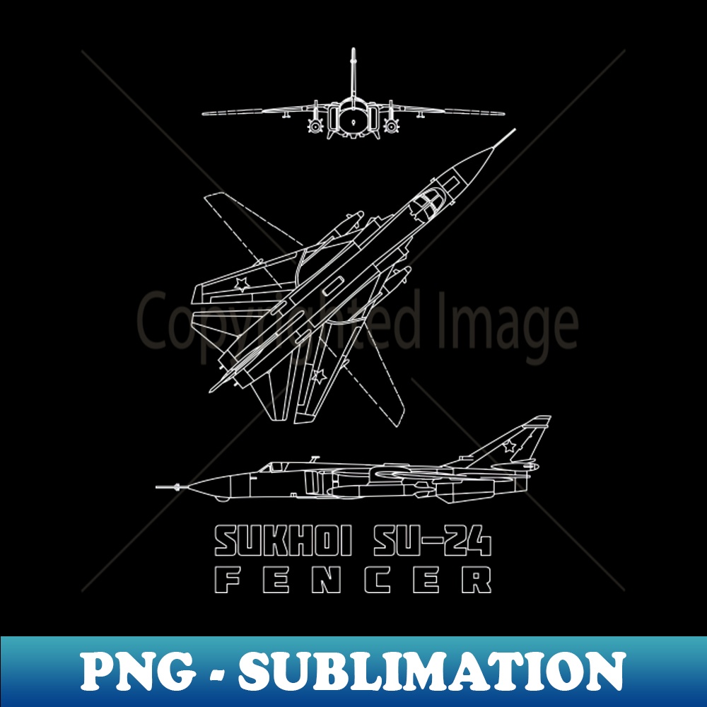 Sukhoi Su-24 Russian Fighter Bomber Plane Blueprint Diagram | Inspire ...