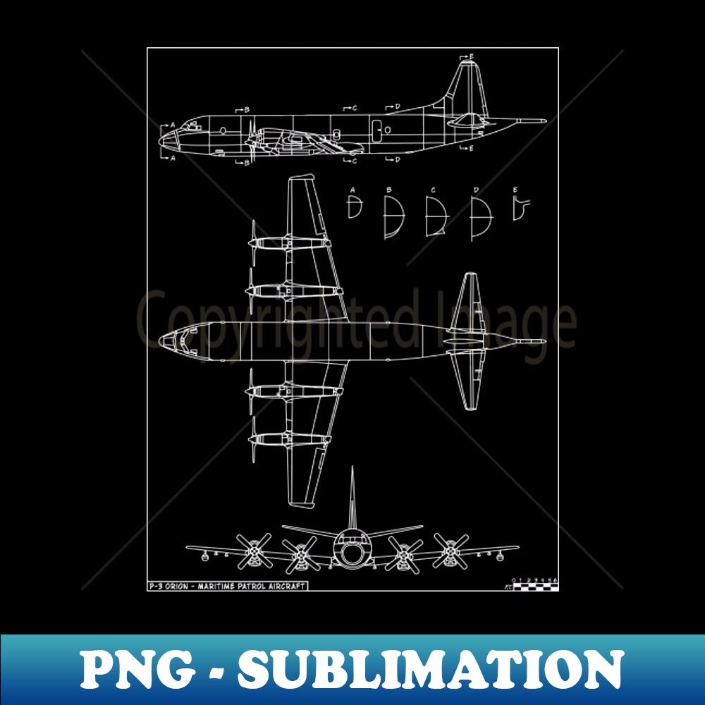P-3 Orion American Patrol Plane Blueprints - Premium PNG Sub | Inspire ...
