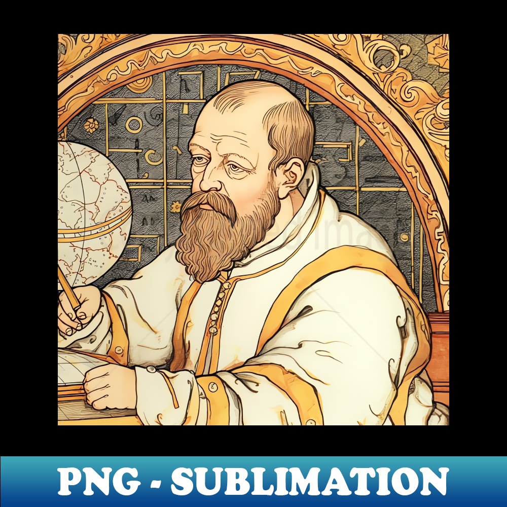 Tycho Brahe - Elegant Sublimation PNG Download - Perfect for | Inspire Uplift