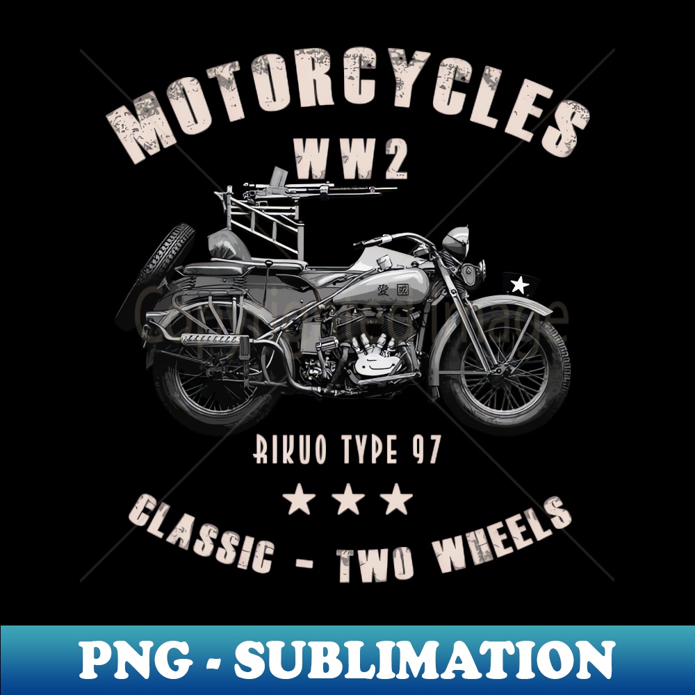Rikuo Type 97 Retro Vintage Motorcycle WW2 - Instant Sublima - Inspire ...