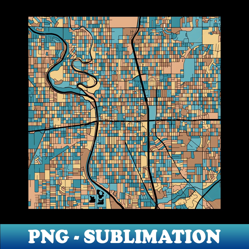 Wichita Map Pattern in Mid Century Pastel - Retro PNG Sublim | Inspire ...