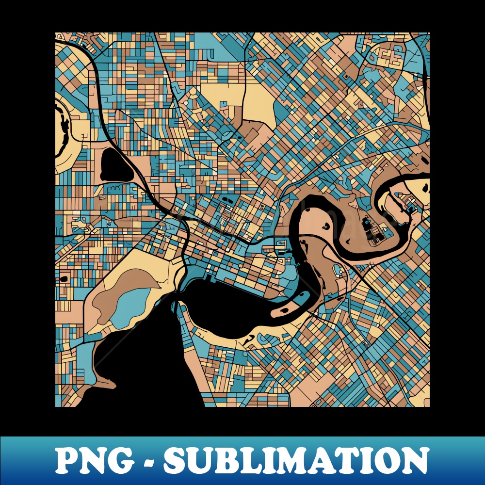Perth Map Pattern in Mid Century Pastel - Artistic Sublimati - Inspire ...