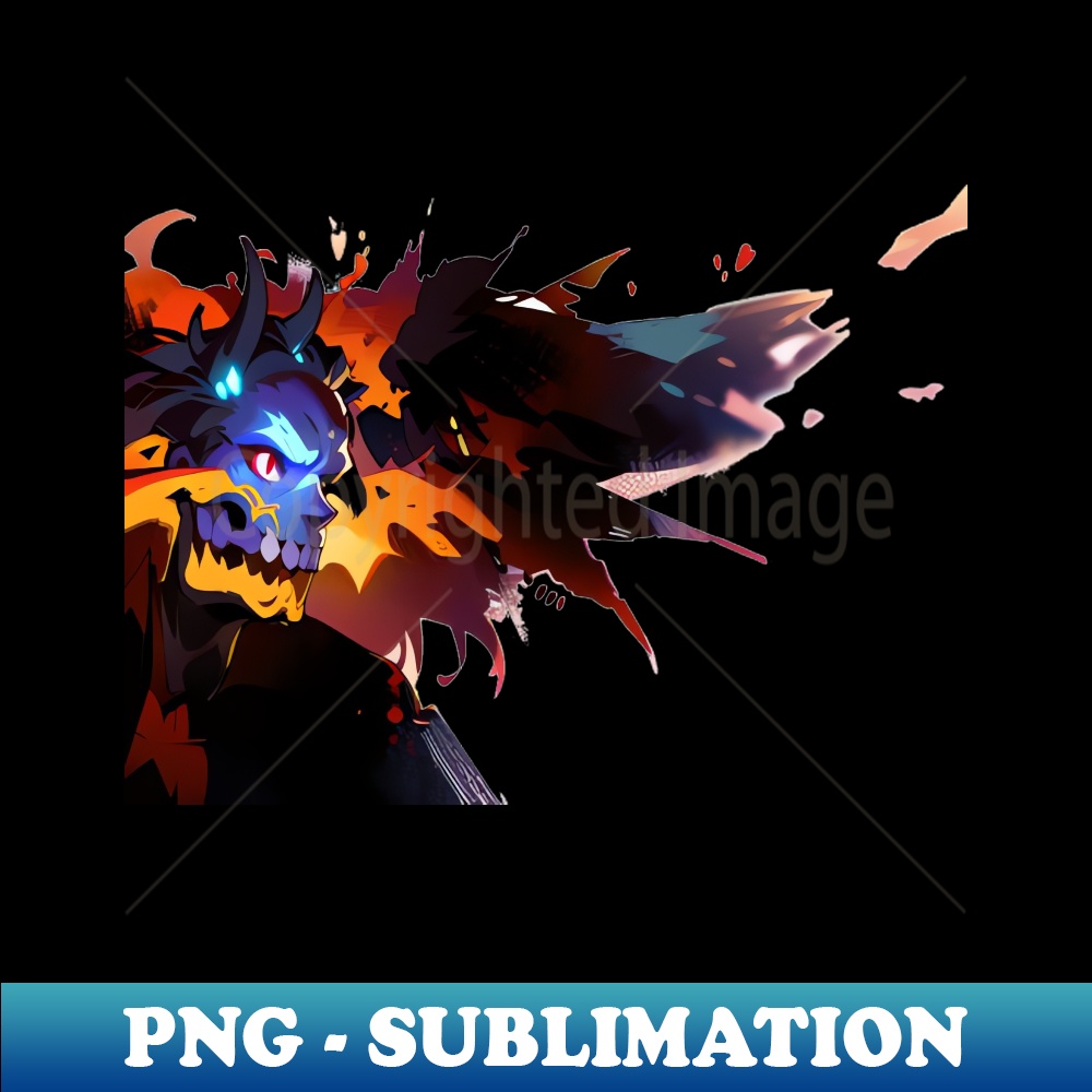 Blue Horned Demon Right Wing - PNG Sublimation Digital Downl | Inspire ...