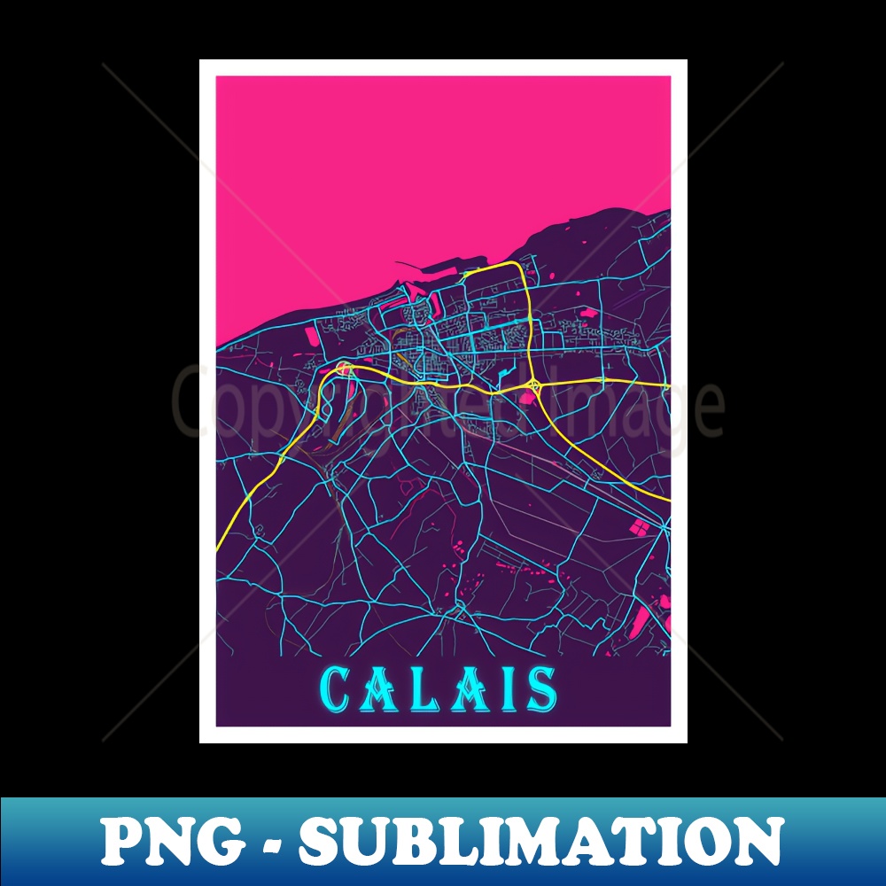 Calais Neon City Map Calais Minimalist City Map Art Print - - Inspire ...