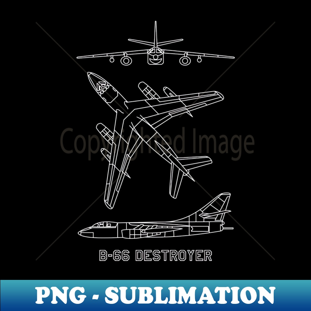 B-66 Destroyer American Light Bomber Jet Plane Blueprints Gi | Inspire ...