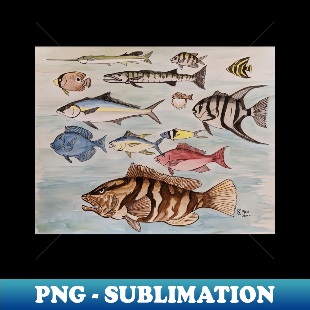Saltwater Fish of the Sea - Premium PNG Sublimation File - U | Inspire ...