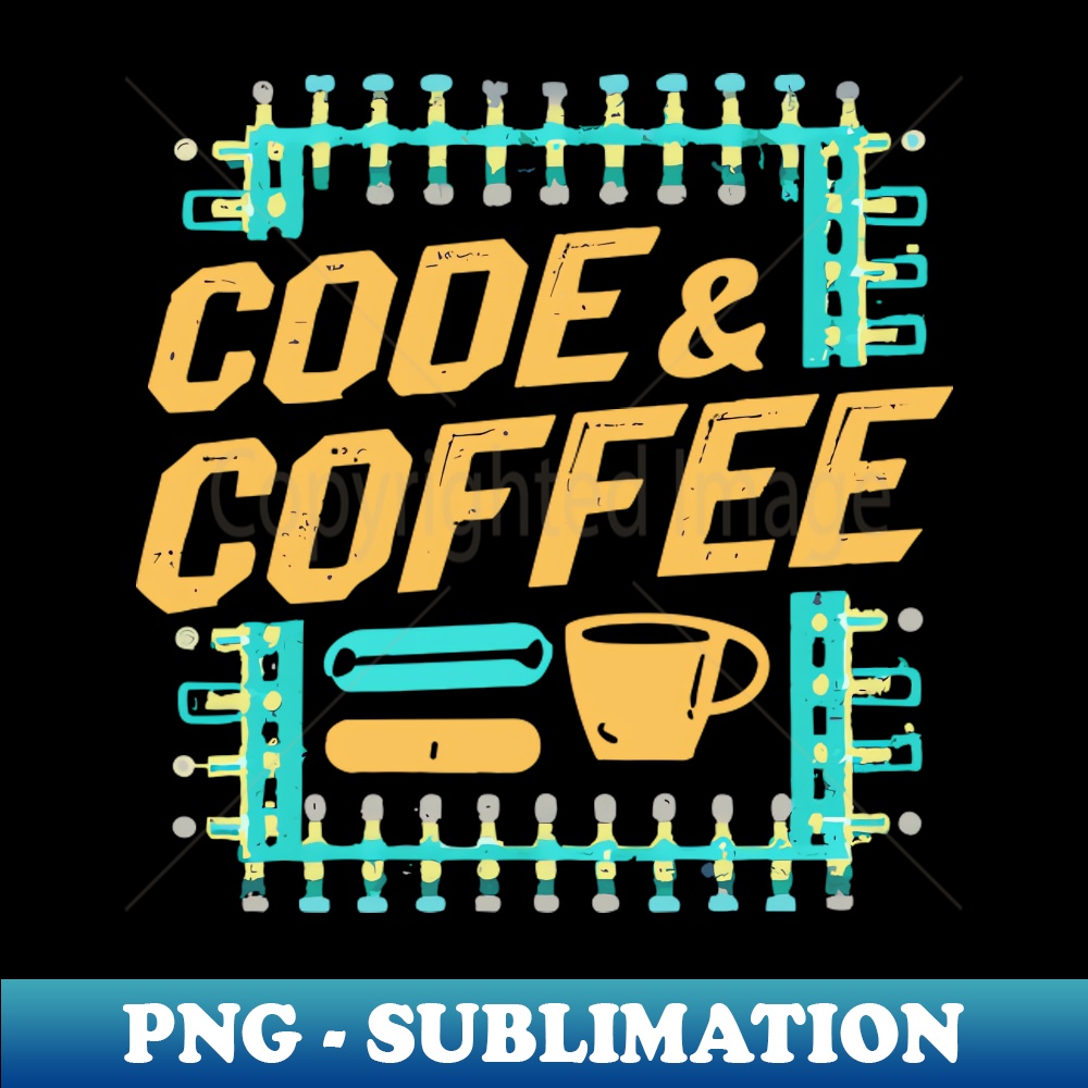 Code Coffee - PNG Transparent Sublimation Design - Vibrant | Inspire Uplift