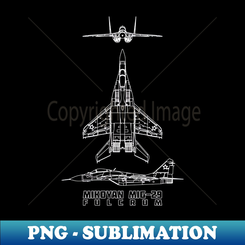 Mikoyan MiG-29 Russian Jet Fighter Plane Blueprint Diagram G | Inspire ...
