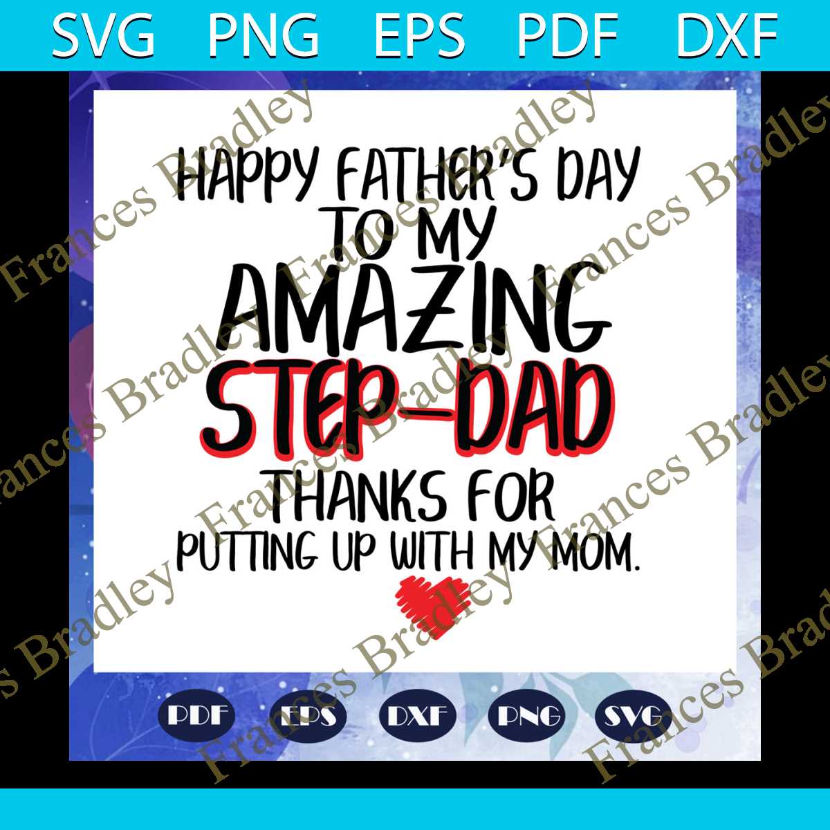 Happy fathers day to my amazy step dad svg, step dad svg, fa | Inspire ...