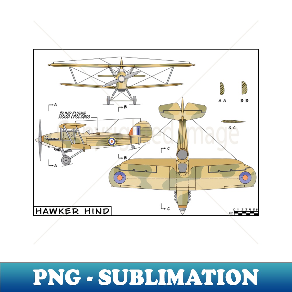 Hawker Hind British Biplane Light Bomber Aircraft Diagrams G | Inspire ...