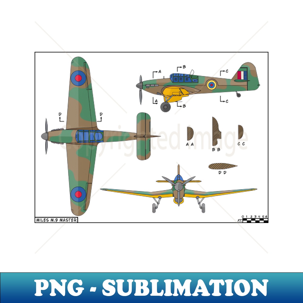 Miles M9 Master British WW2 Advanced Trainer Aircraft Diagra - Inspire ...