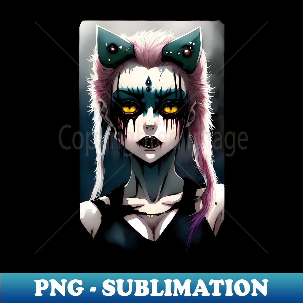 Bloody Cat Girl Goth Horror Anime - Professional Sublimation | Inspire ...