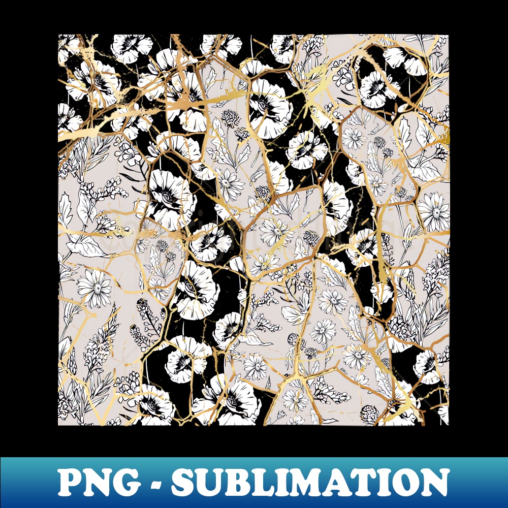 Japanese Kintsugi Pattern - Sublimation-Ready PNG File - Fas | Inspire Uplift