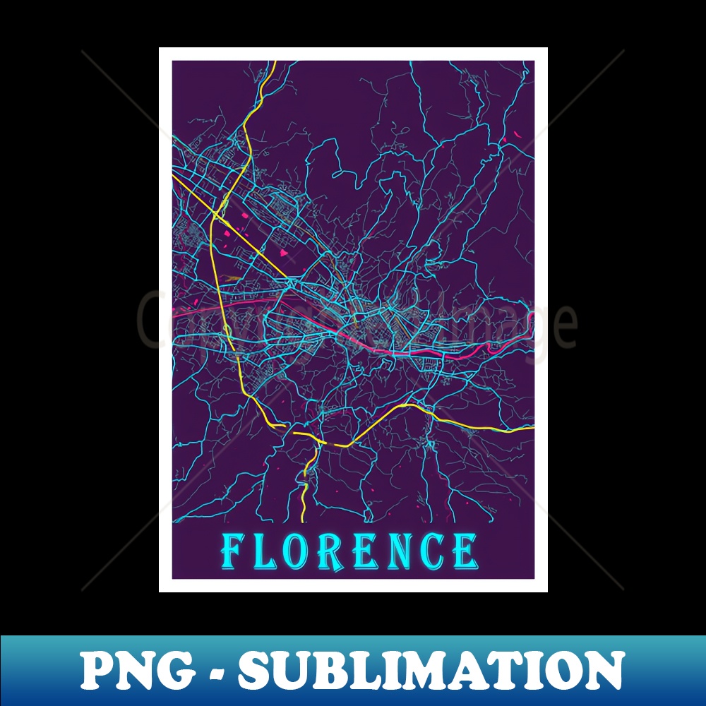 Florence Neon City Map Florence Minimalist City Map Art Prin | Inspire ...