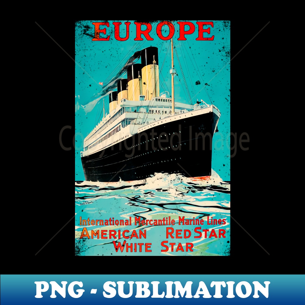 Poster Retro Ship Vintage Cruise Vessel - Digital Sublimatio | Inspire ...