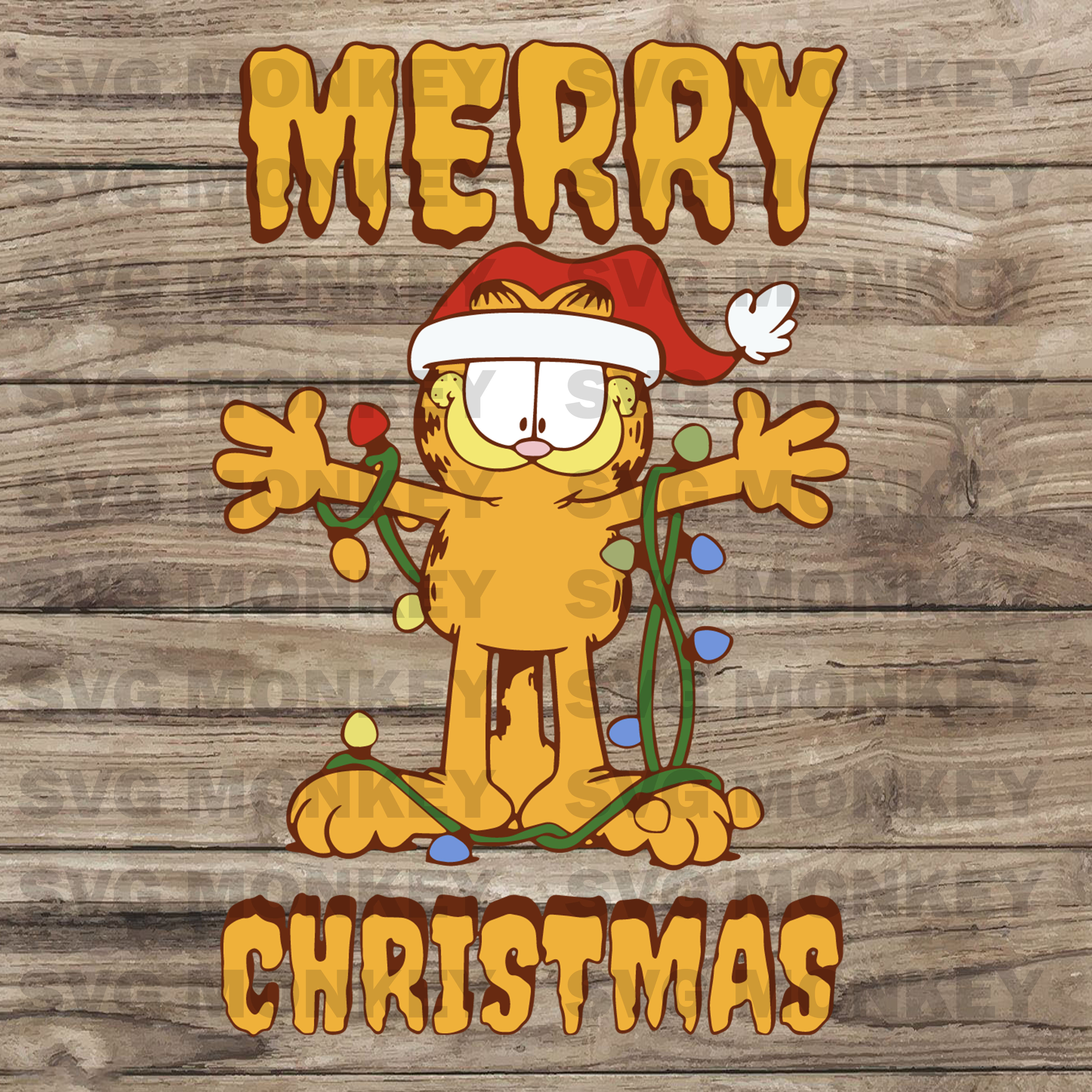 Retro Garfield Santa Merry Christmas SVG File For Cricut SVG | Inspire ...