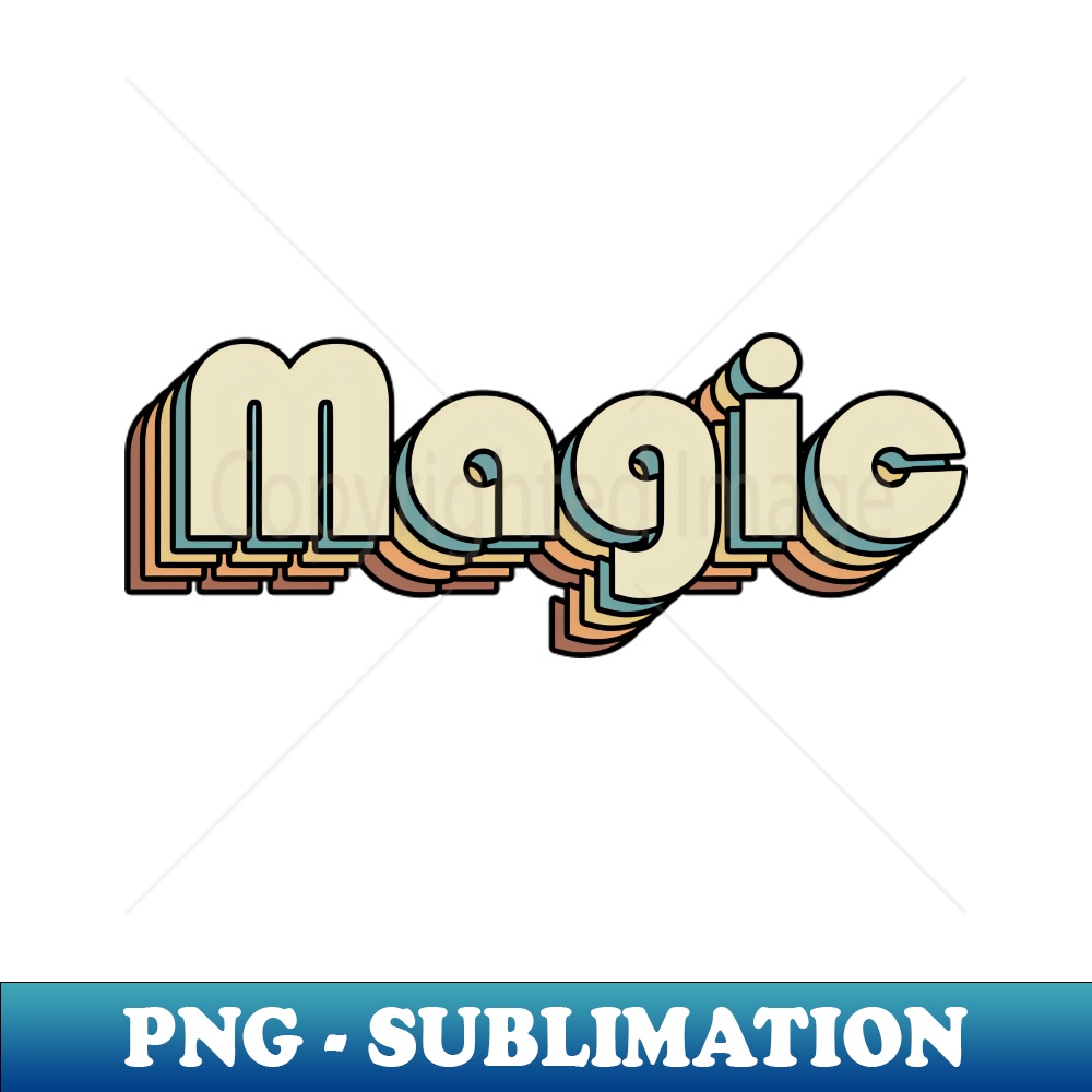 Magic Magic Retro Rainbow Typography Style 70s - Exclusive | Inspire Uplift