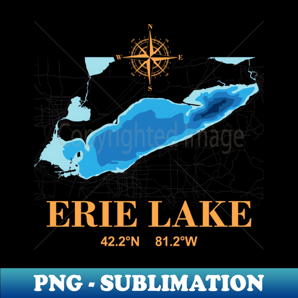 Erie Lake Layered Depth Design - Instant Sublimation Digital | Inspire ...