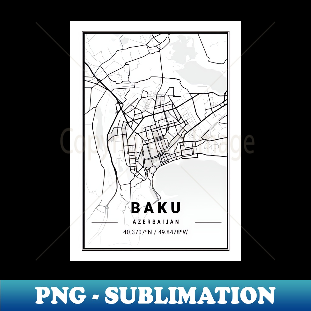 Baku Light City Map - Sublimation-Ready PNG File - Unlock Vi | Inspire ...