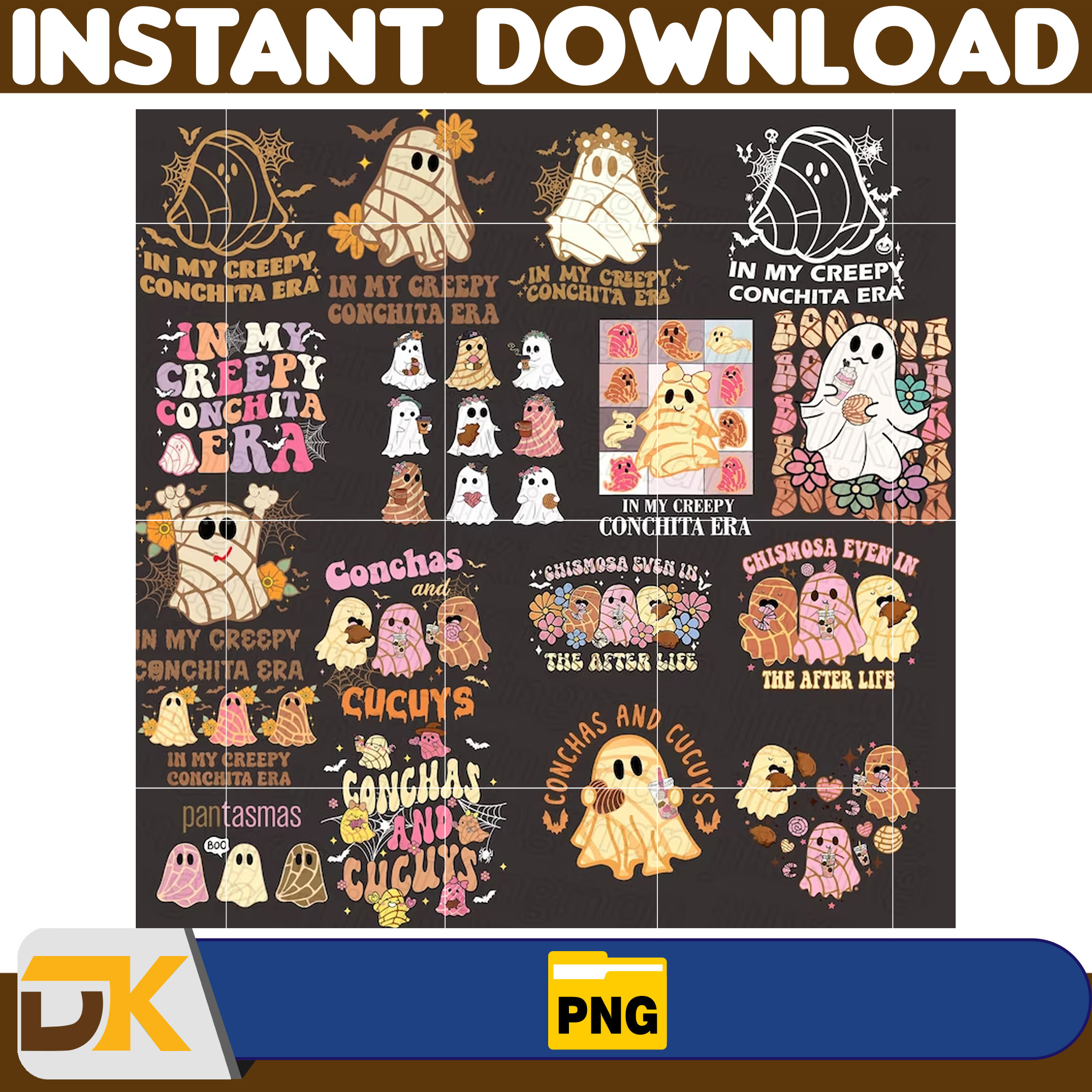 20 Mexican Ghost Png Bundle, Creepy Conchita Era Png, Concha | Inspire Uplift
