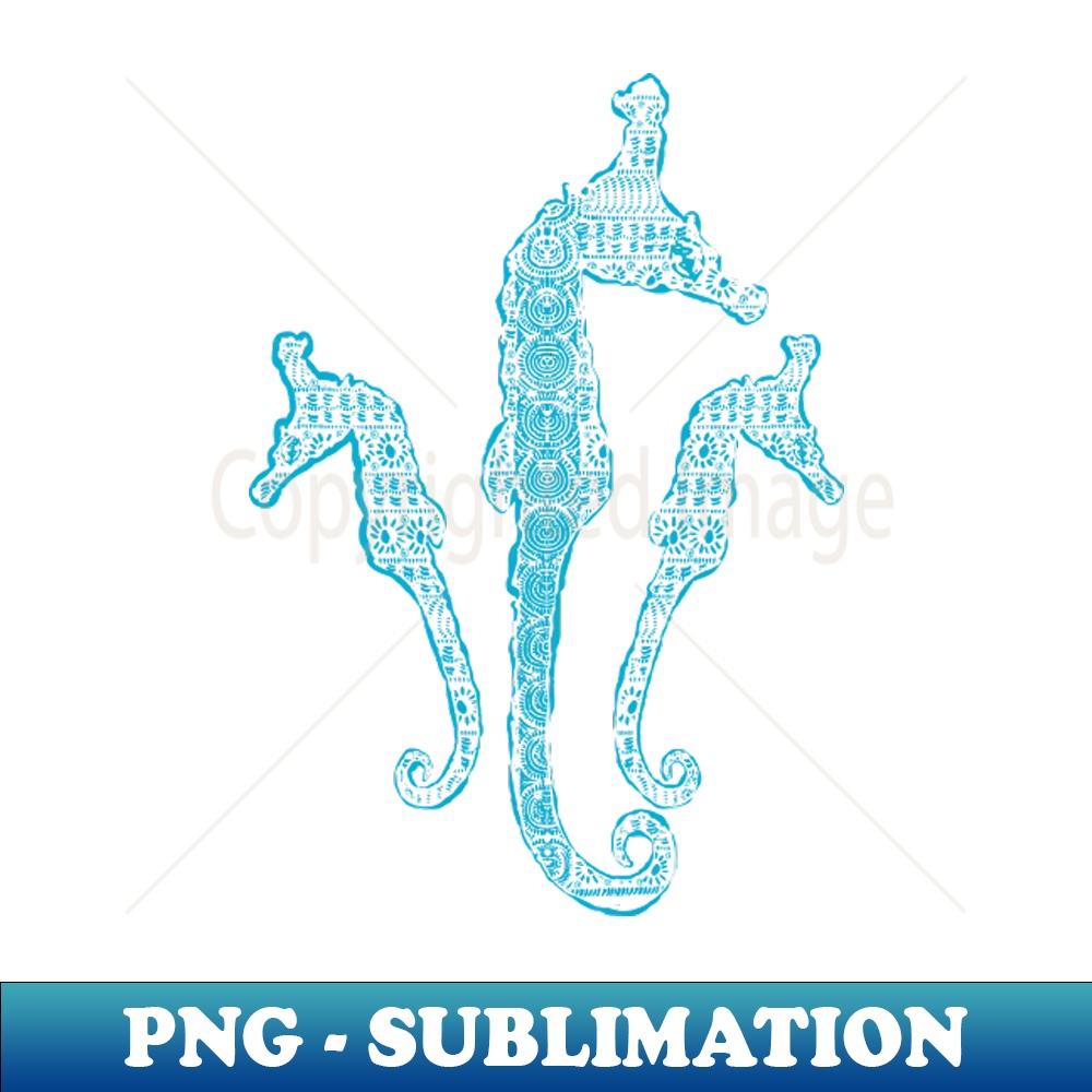 Polynesian Tribal Pattern Seahorses Hawaiian Block Print Sty | Inspire ...