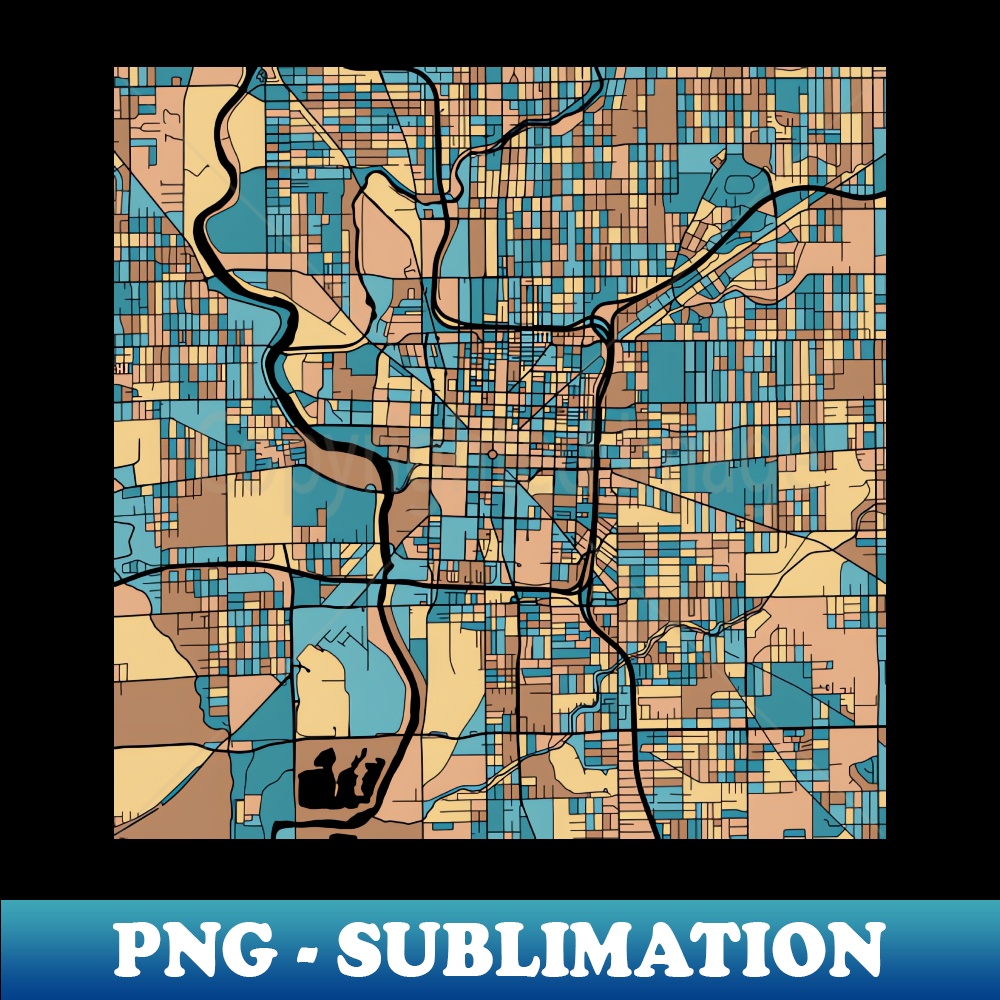 Indianapolis Map Pattern in Mid Century Pastel - Exclusive S | Inspire ...