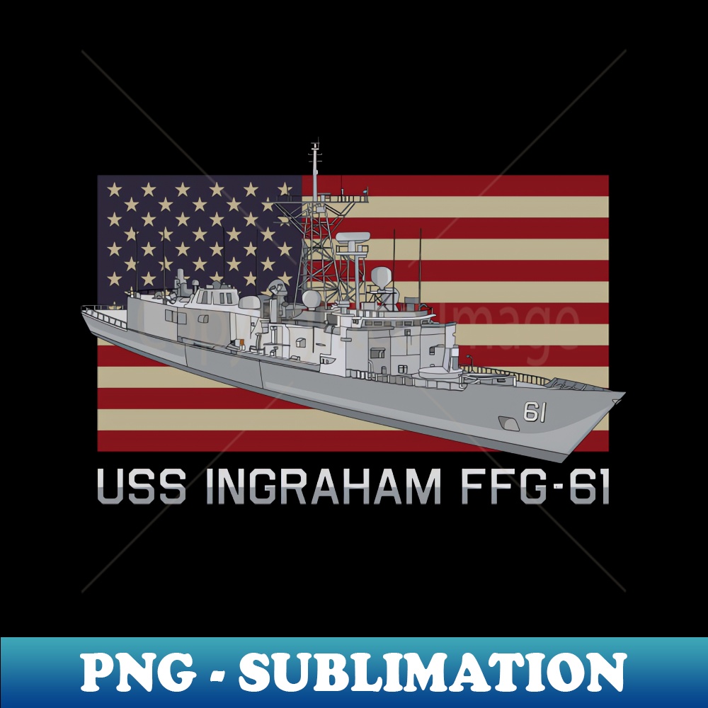 Ingraham FFG-61 Frigate Ship Diagram USA American Flag Gift | Inspire ...