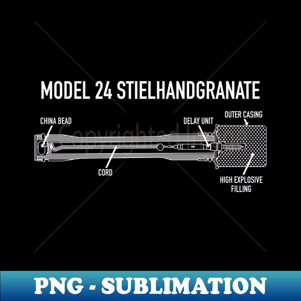 German WW2 24 Stick Hand Grenade Blueprint Diagram Infograph | Inspire ...